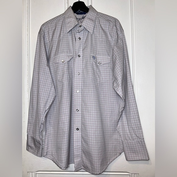 george strait | Shirts | George Strait Red White Blue Plaid Diamond ...